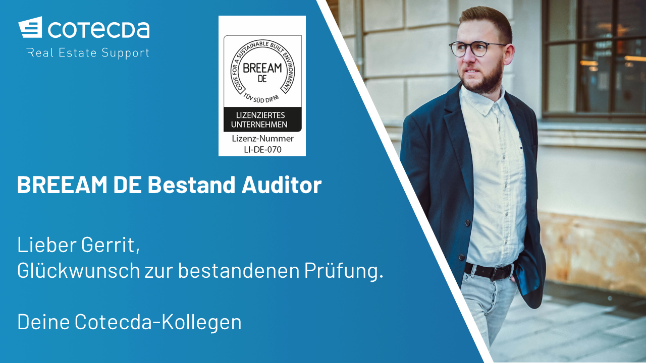 Gerrit Sachse - geprüfter BREEAM DE Bestand Auditor - Cotecda